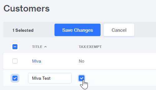 Customer Tax Exempt – Miva